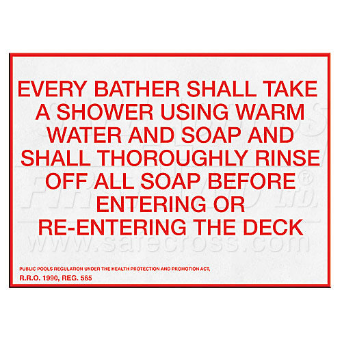 97737 EVERY BATHER SHALL SHOWER Sign, 18" x 24"