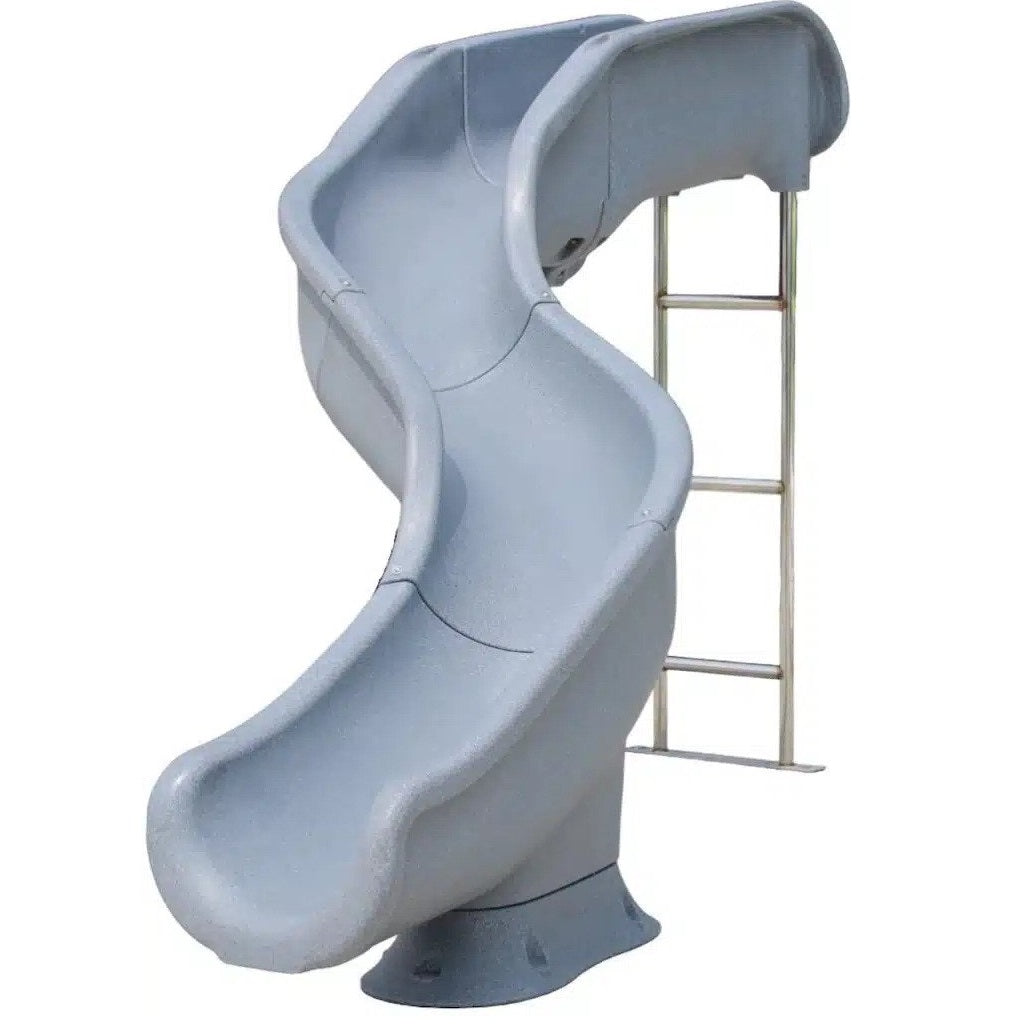 Global GPPSRT15-GREY-R-LED Landscape Swimming Pool Slide with LED Ligh ...