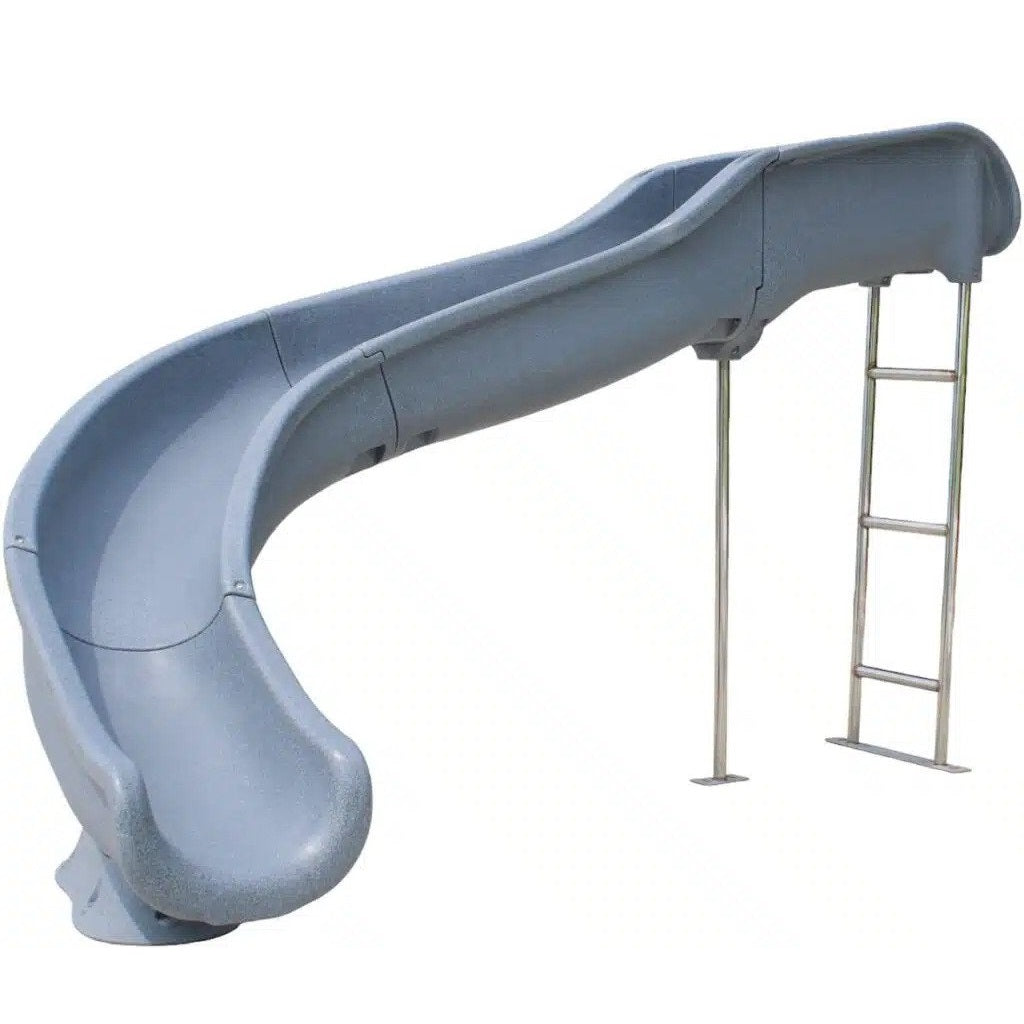Global GPPSSW17-GREY-R-LED Landscape Swimming Pool Slide with LED Ligh ...